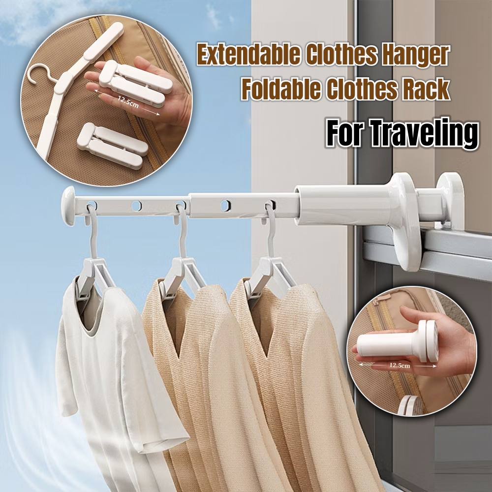 Portable Travel Foldable Clothes Drying Rack Extendable Clothes Hanger ...