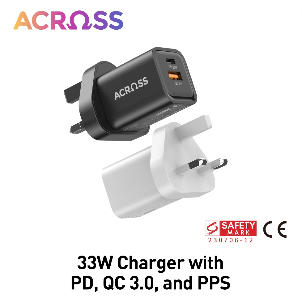 SpeedCharge 33W 2-Ports charger with PPS QC and PD 3.0 for Laptop iPad ...