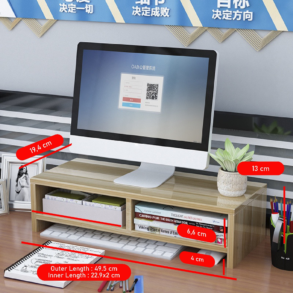 🇸🇬Lucky Home🔥Monitor Stand Monitor Riser/Wooden Ergonomic Laptop Stand ...