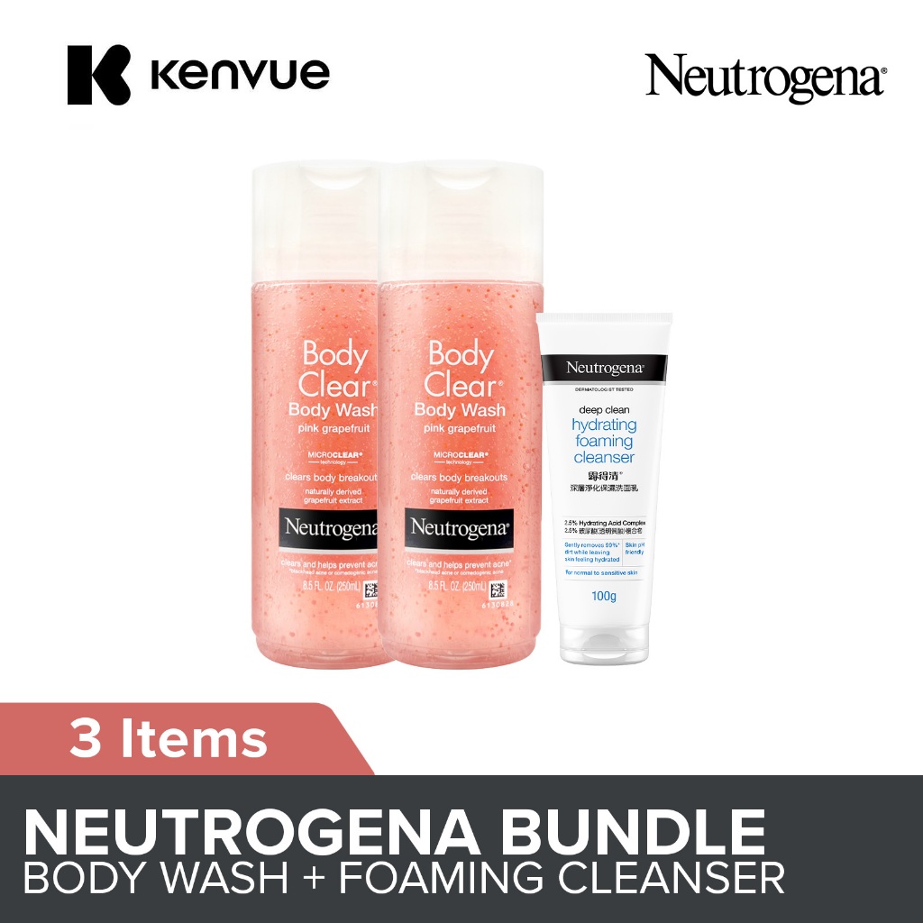 [Bundle of 3] Neutrogena Body Clear Body Wash Pink Grapefruit + FREE ...