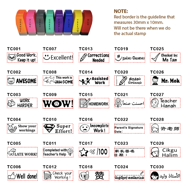 Customized /Personalised Pre-Inked Rubber Stamp Teacher Parent Name ...