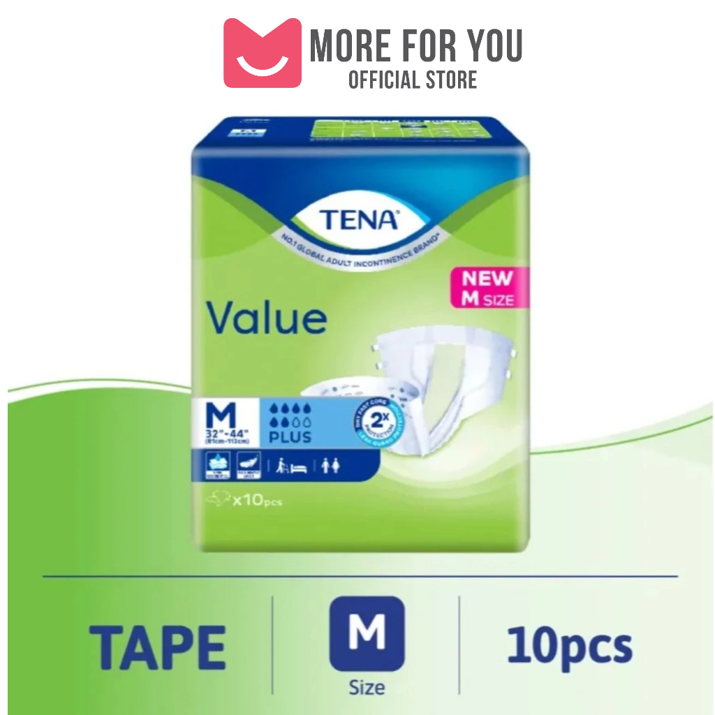 💕MORE FOR YOU💕TENA Adult Diaper Value Tape M10s/L8s/XL8s (Carton Sale) | Shopee Singapore