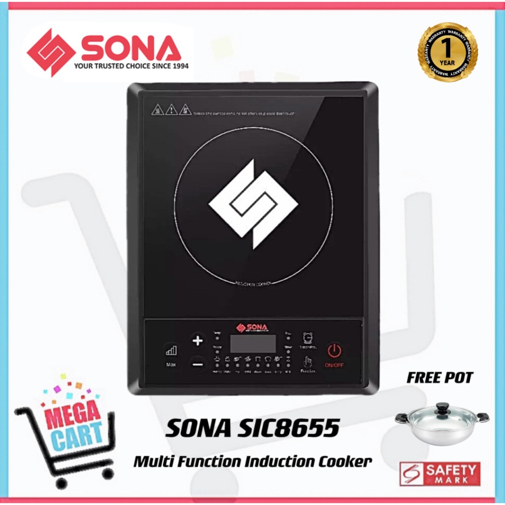 Sona Multi Function Induction Cooker with Free Pot SIC8655 | SIC 8655 ...
