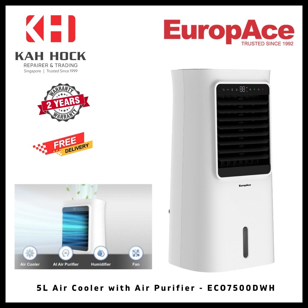 EuropAce ECO7500DWH : 5L AIR COOLER w PURIFIER (with TRUE HEPA and ...