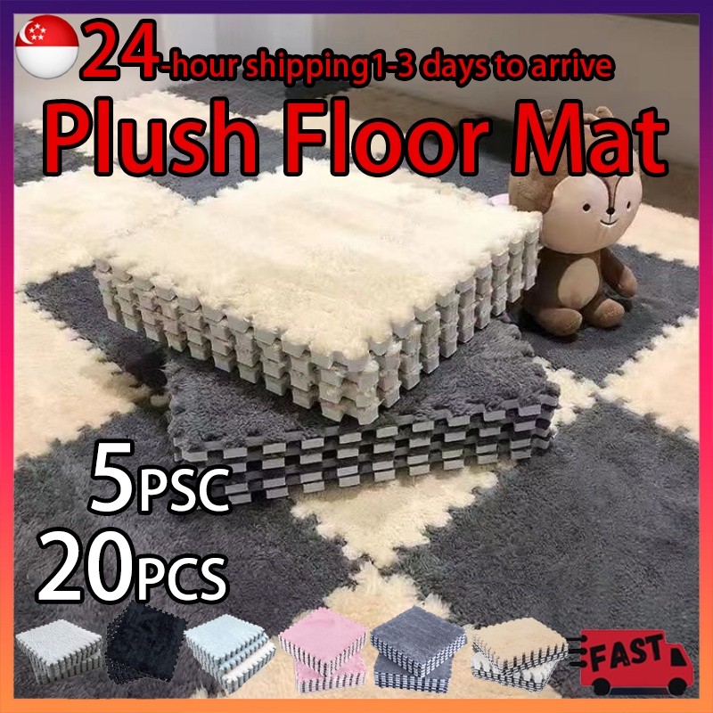 SG [READY STOCK] Plush Puzzle Foam Floor Mat for Kids/Plush floor mat ...