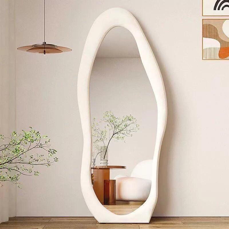 Full Length Mirror Cream Color INS Style Cloud Try-On Dressing Mirror ...