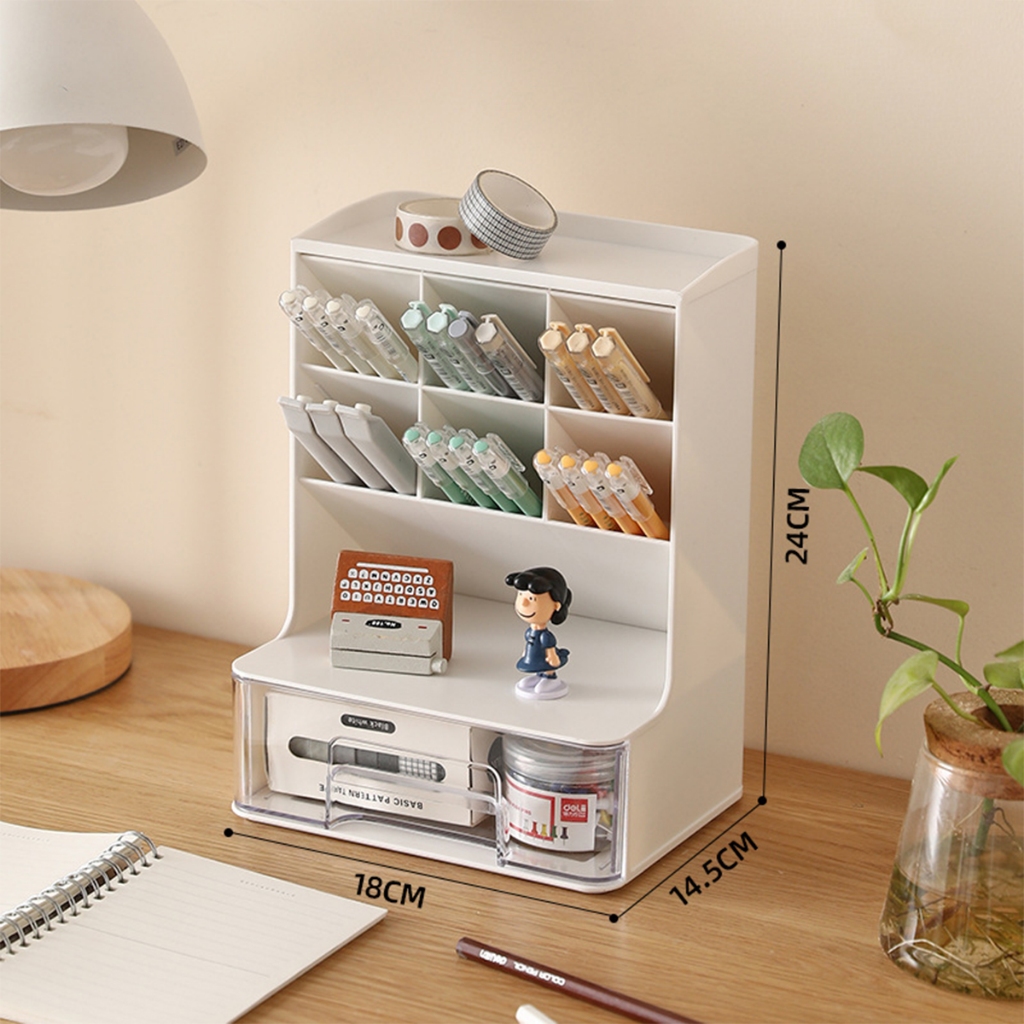 2 Drawer Pen Holder Table Organiser Office Table Organizer Desktop ...