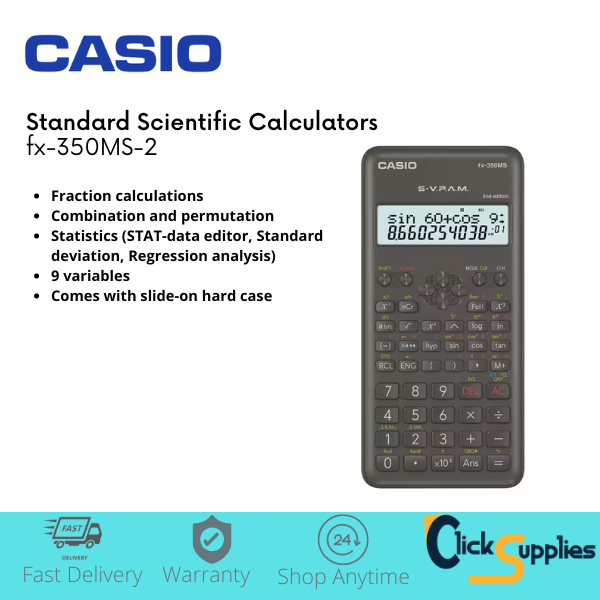 CASIO FX-350MS-2 Scientific Calculator For Math Science and Engineering ...