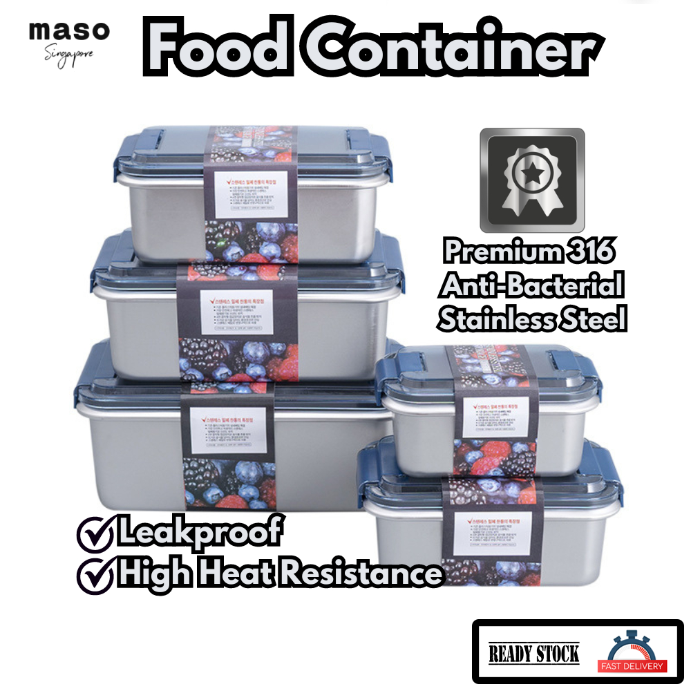 316 Stainless Steel Food Container - Anti-Bacterial Medical Grade Steel ...