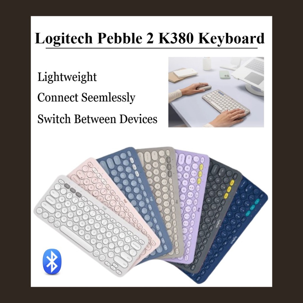 Logitech Pebbles-2 K380 Multi-Device Bluetooth Keyboard | Shopee Singapore