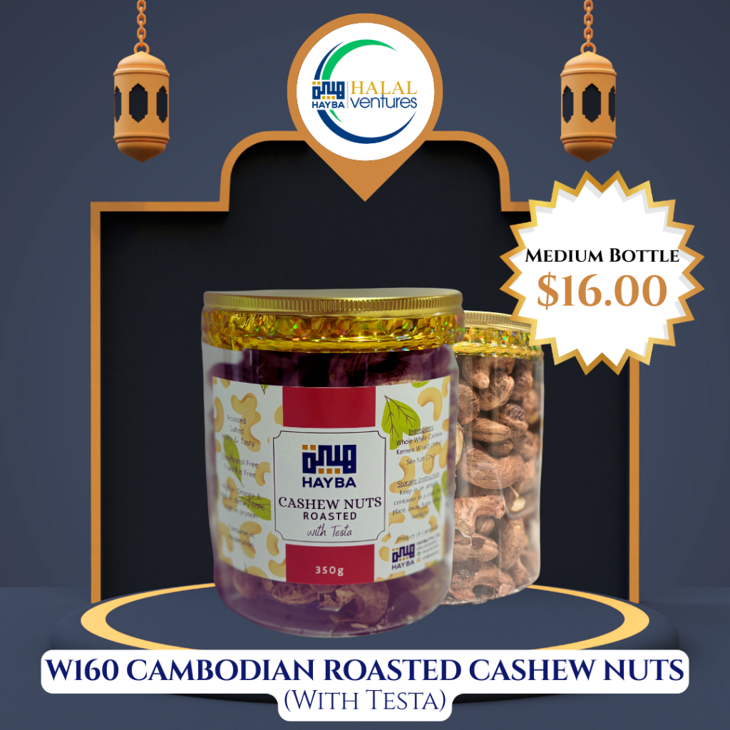 HAYBA Cambodian Roasted Cashew Nuts with Testa (W160 Grade) | Shopee ...