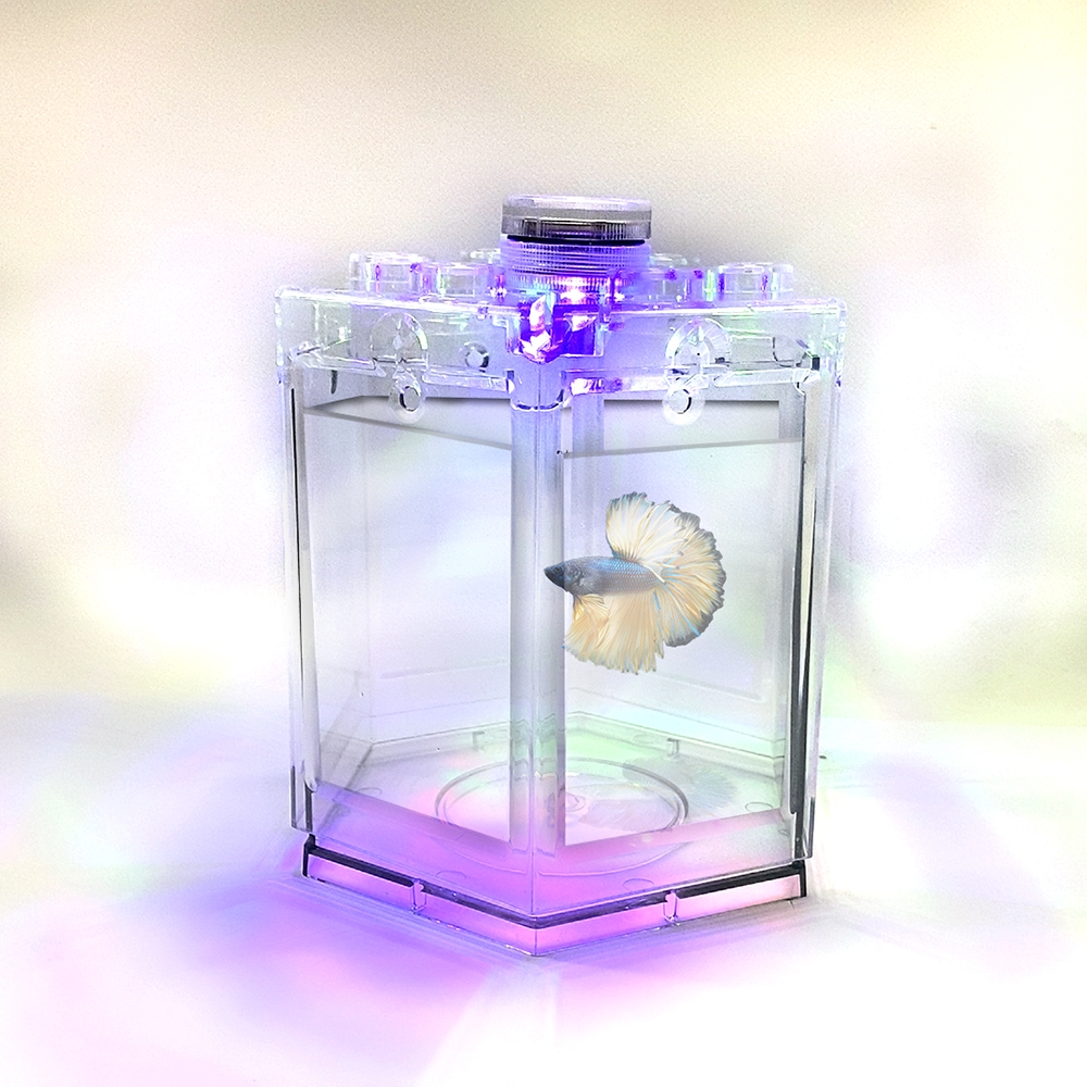 STACKABLE HEXAGON BETTA TANK WITH LED LIGHT (12*11*11.5CM) | Shopee ...