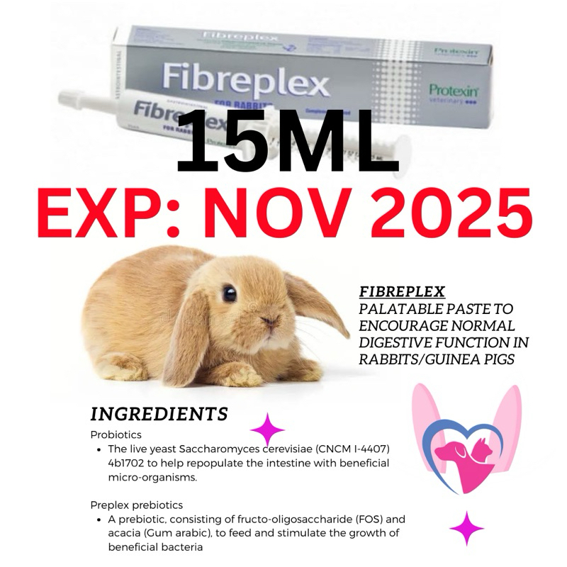 Protexin Fibreplex Gut Probiotics for Rabbits/Guinea Pigs (15ml ...
