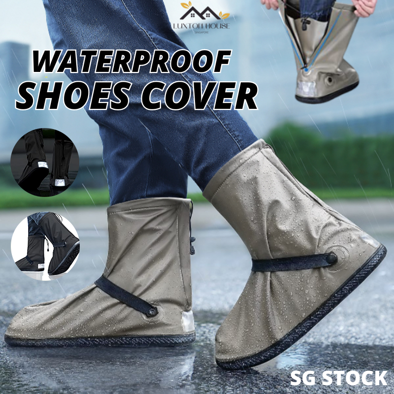 {SG} 1 Pair Rain Shoe Cover Reusable Shoe Protector Waterproof Non-Slip ...
