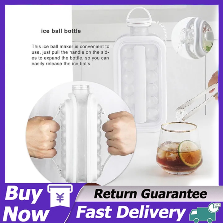 Creative Ice Cube Mold 2 In 1 Portable Ice Ball Maker Mold with 14 Grids Foldable Ice Cube Tray ...