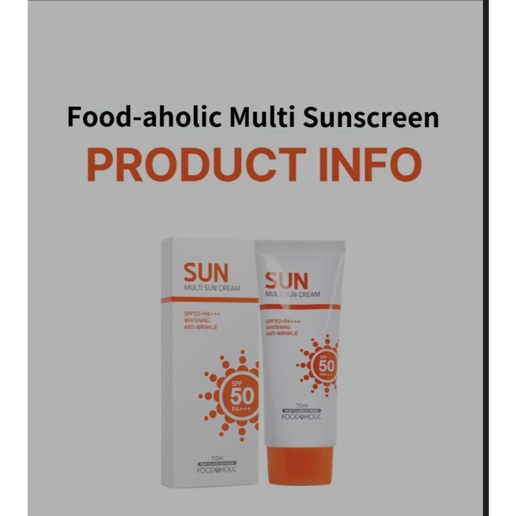 Foodaholic Multi Sun Cream 70ml | Shopee Singapore