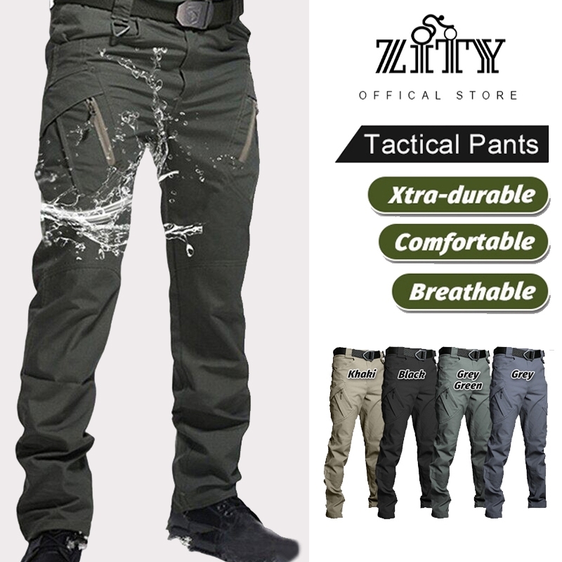 IX7-IX9 Men's Cargo Pants Waterproof Tactical Pants Training Multi Pocket Work Pants Plus Size ...