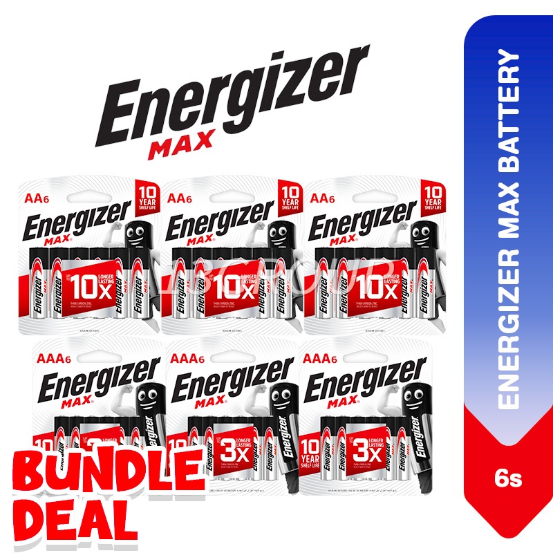 Energizer MAX AA AAA Alkaline Battery, 6s Pack (b) | Shopee Singapore