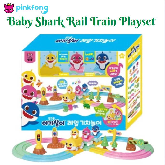 Pinkfong Baby Shark Rail Train Playset Melody Electric Toy Train for ...