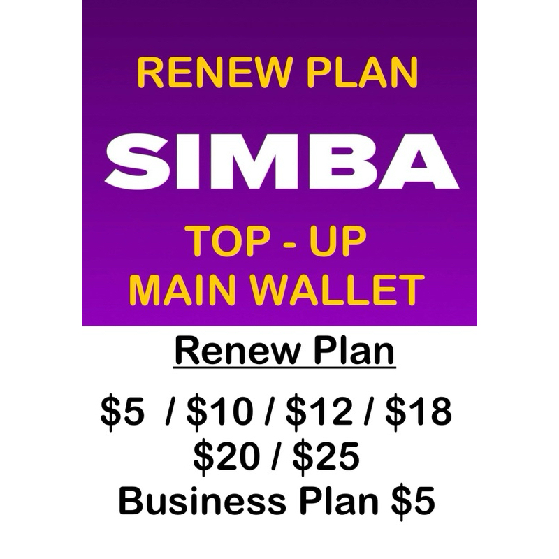 TPG SIMBA Renew Plan Or TOP UP Main Wallet Balance $10 | Shopee Singapore