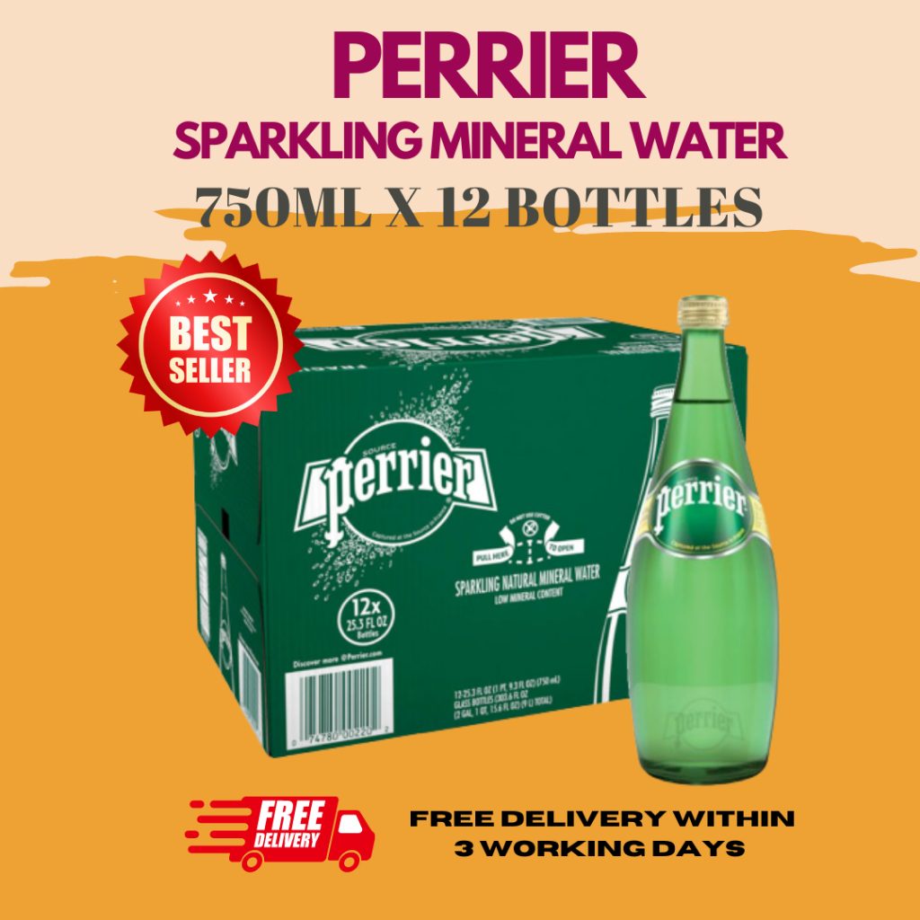 Perrier Sparkling Mineral Water 750ml x 12 Bottles (BBD: May 2025 ...