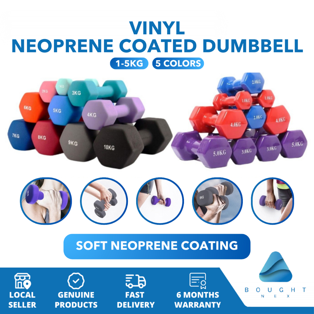 Vinyl Neoprene Coated Dumbbell 1pc - Durable, Compact for Home Gym ...