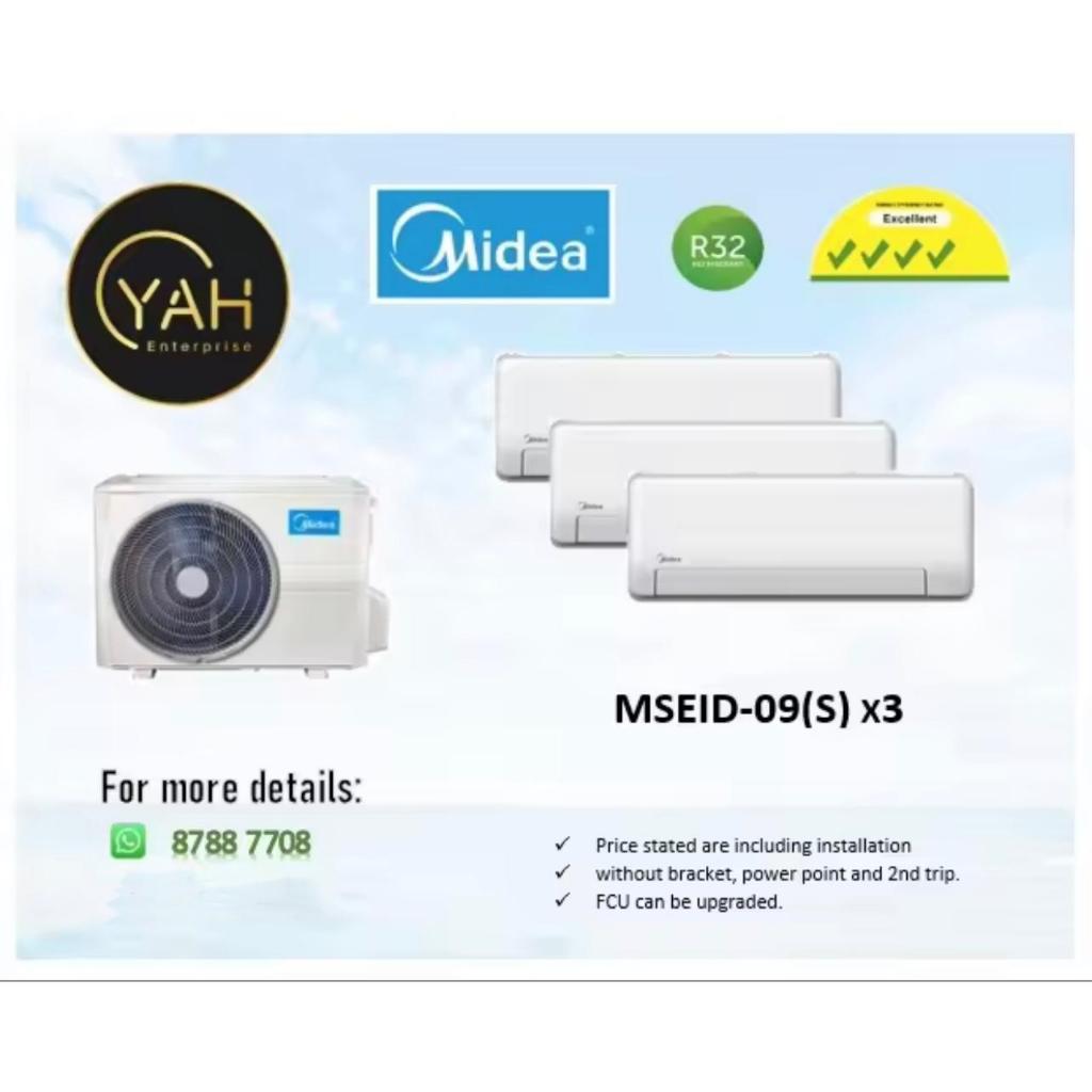 MIDEA Inverter System 3 (4 ticks) AIRCON 9K BTU WITH INSTALLATION ...
