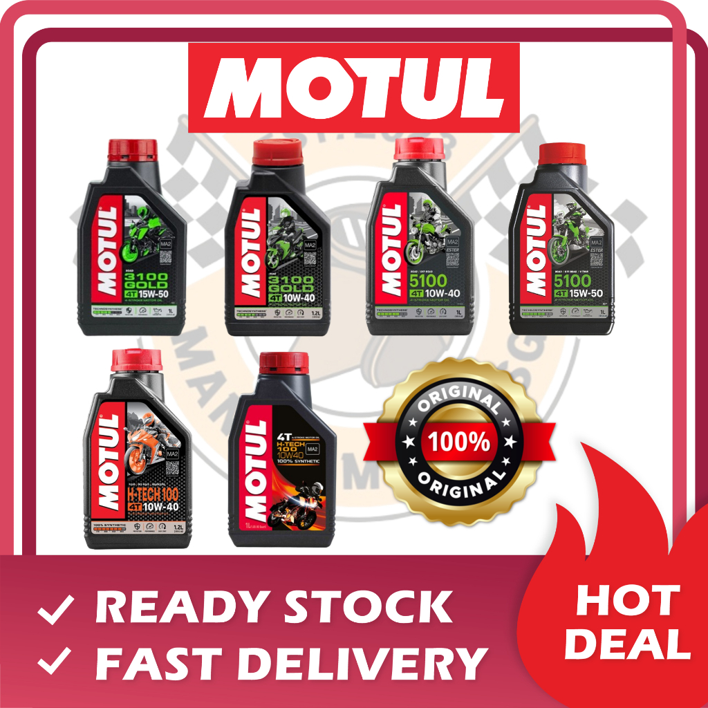 MOTUL LUBRICANT ENGINE OIL MOTUL 3100 5100 H-TECH 10W40 15W50 1L 1.2L MINYAK HITAM MOTUL ...