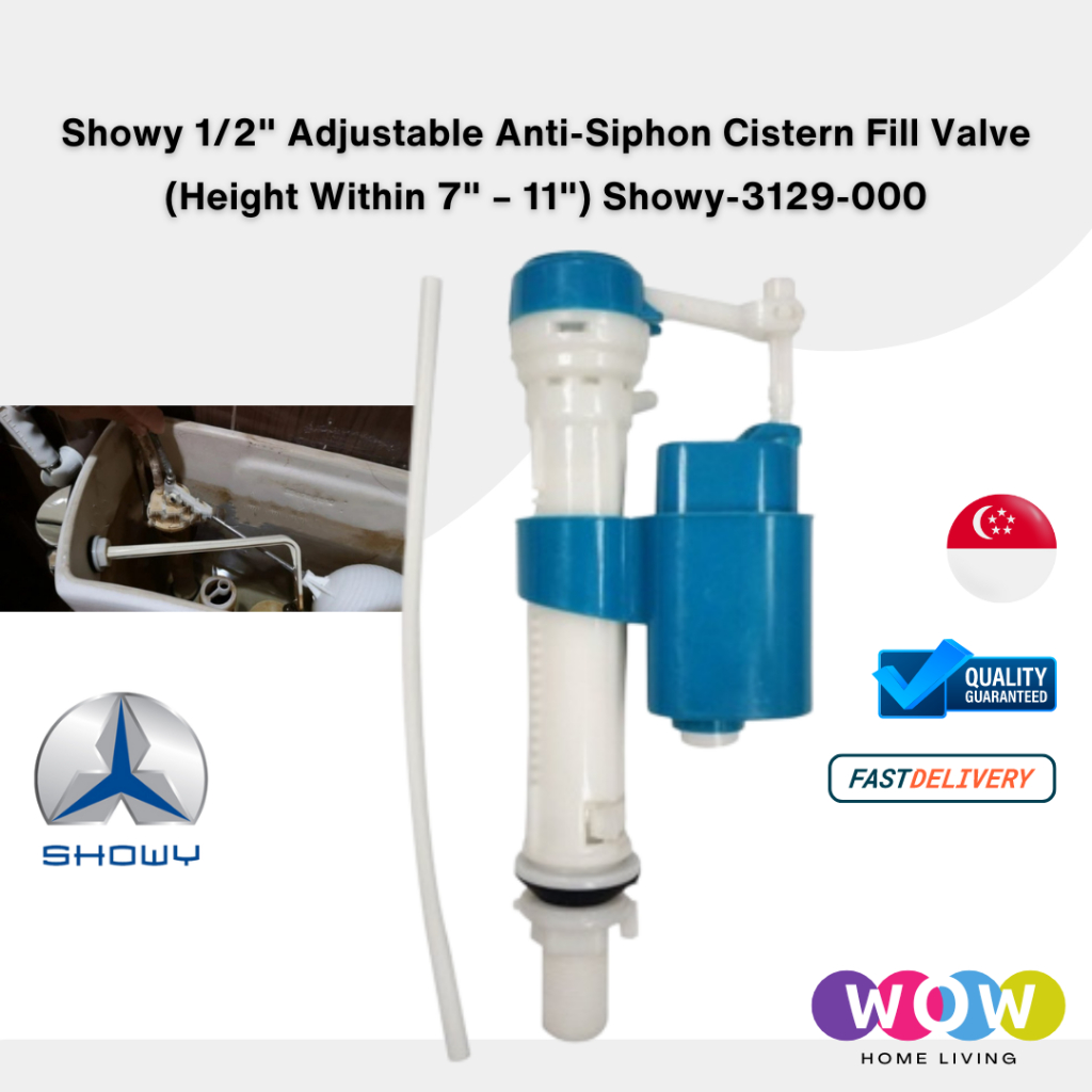 SHOWY 1/2” ADJUSTABLE ANTI-SIPHON CISTERN FILL VALVE | Shopee Singapore