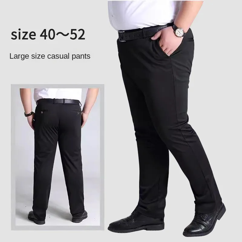 plus size jumbo pants men business office working baggy stretchable ...