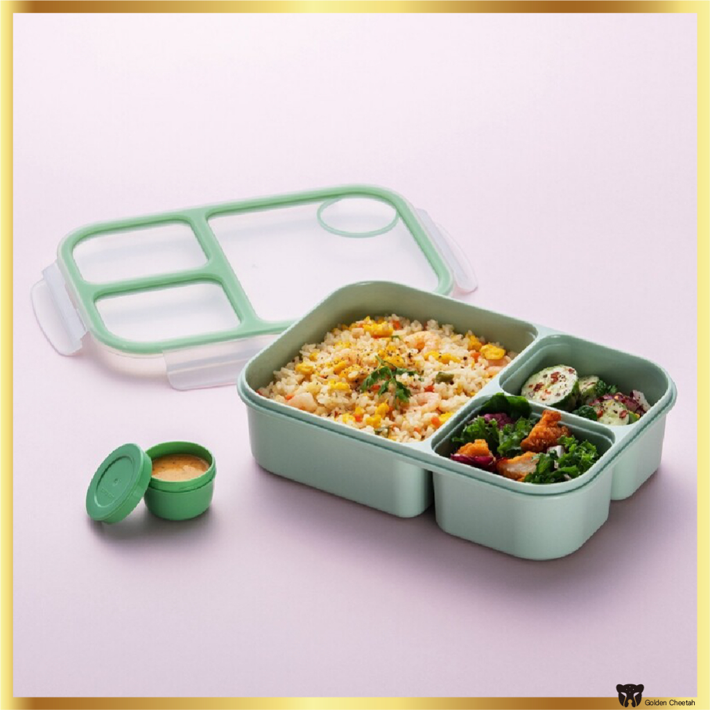 LocknLock Lunch Box BPA-Free 3 Compartment Food Container Microwave ...