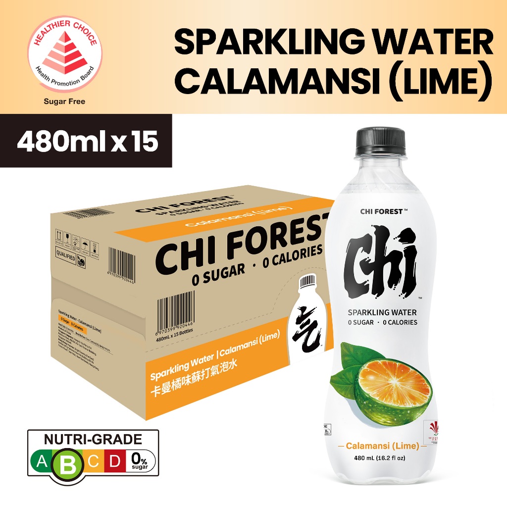 Chi Forest Calamansi Lime Soda Sparkling Water Drink 480ml x 15 Bottles | Shopee Singapore