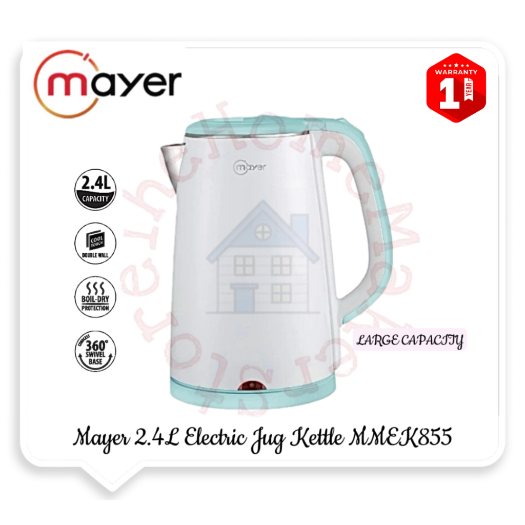 Mayer 2.4L Double Wall Electric Jug Kettle MMEK855 | MMEK 855 (1 Year ...