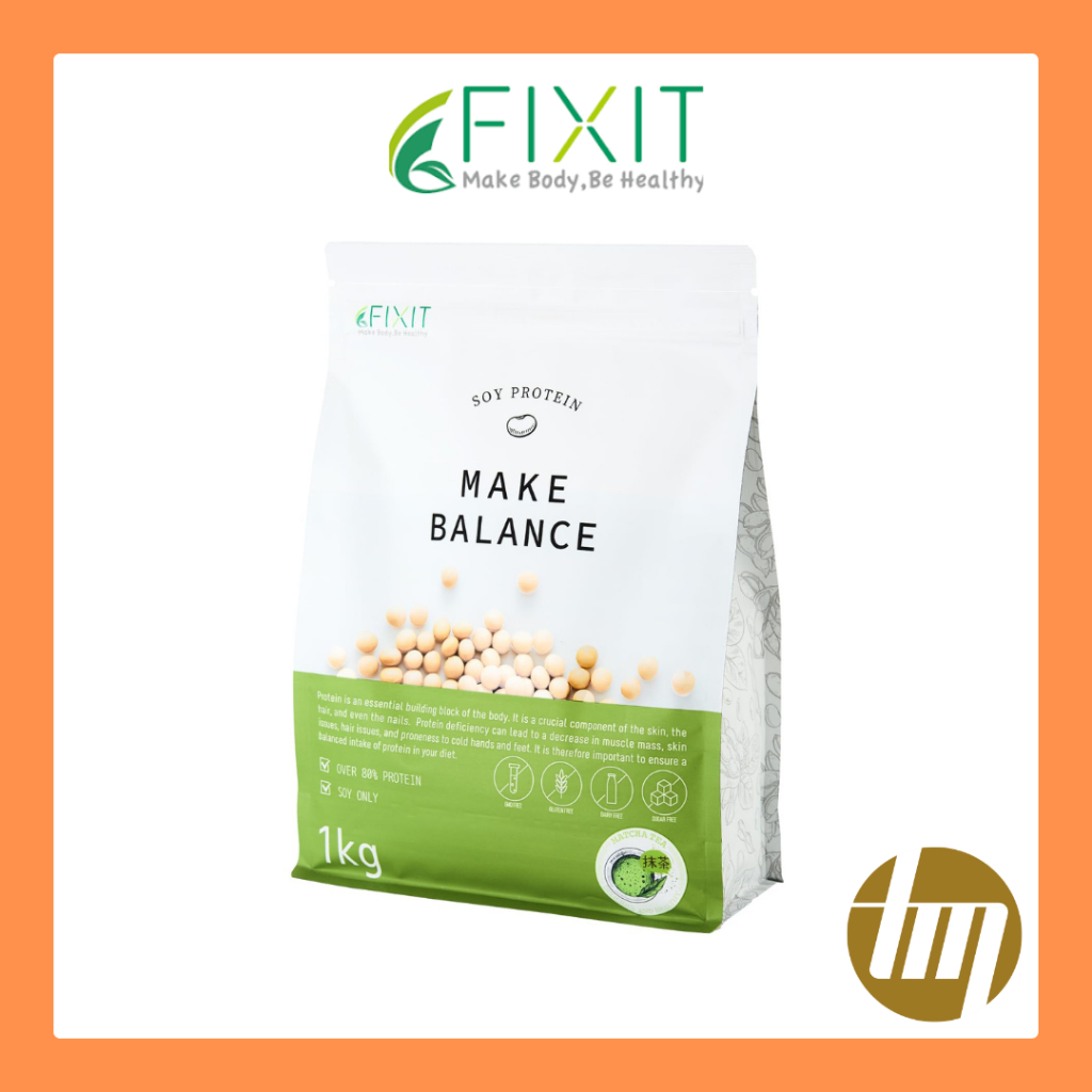 FIXIT Soy Protein Protein Soy MAKE BALANCE 1kg Matcha Green Tea Made in ...