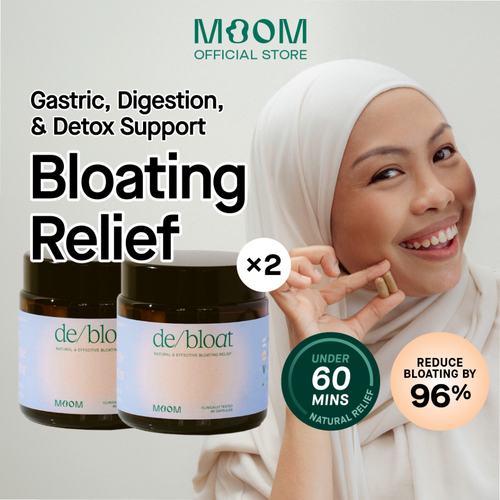 Moom Health™ Double De/bloat Supplement, Natural Support Gentle ...