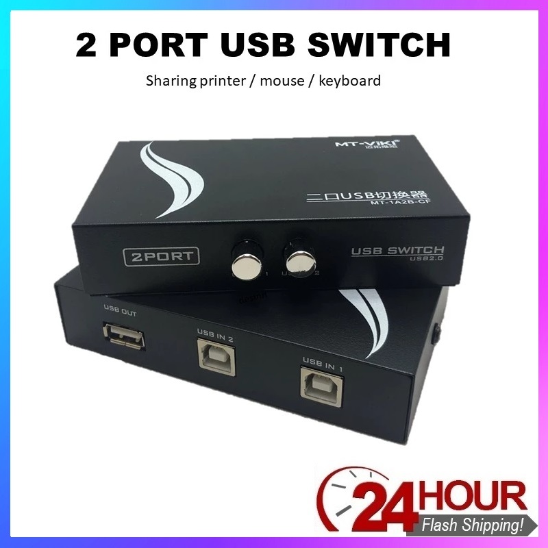USB 2.0 Manual Sharing Switch 2 Port HUB Adapter Usb Sharing Device ...