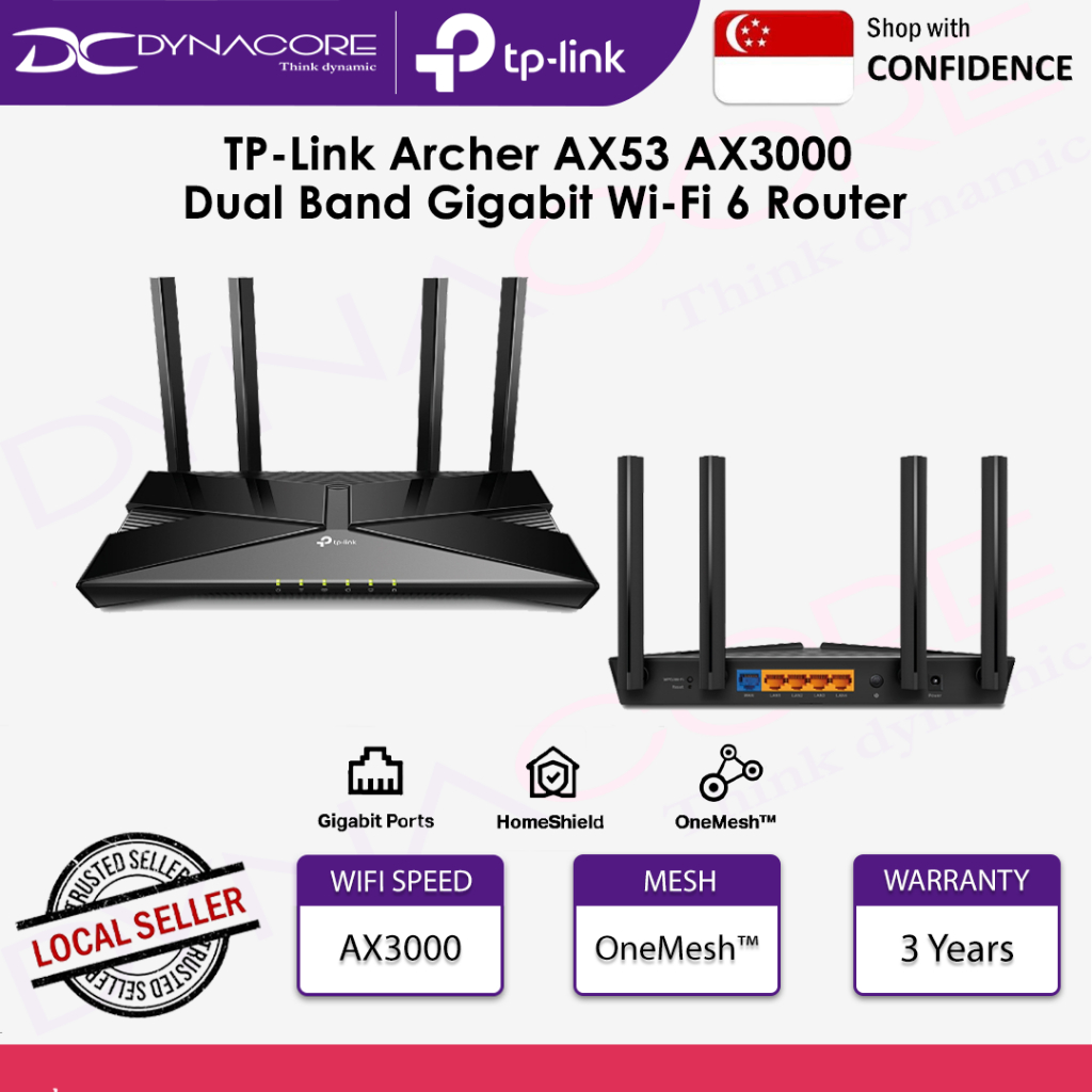 TP-Link Archer AX53 AX3000 Dual Band Gigabit Wi-Fi 6 Router | Shopee Singapore