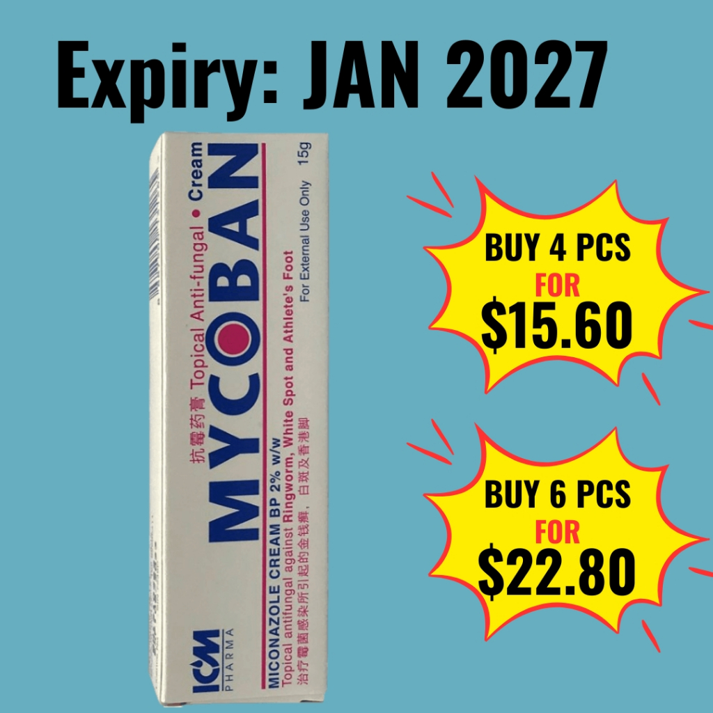 ICM Mycoban Cream 15g Antifungal Cream against Ringworm White Spot and ...