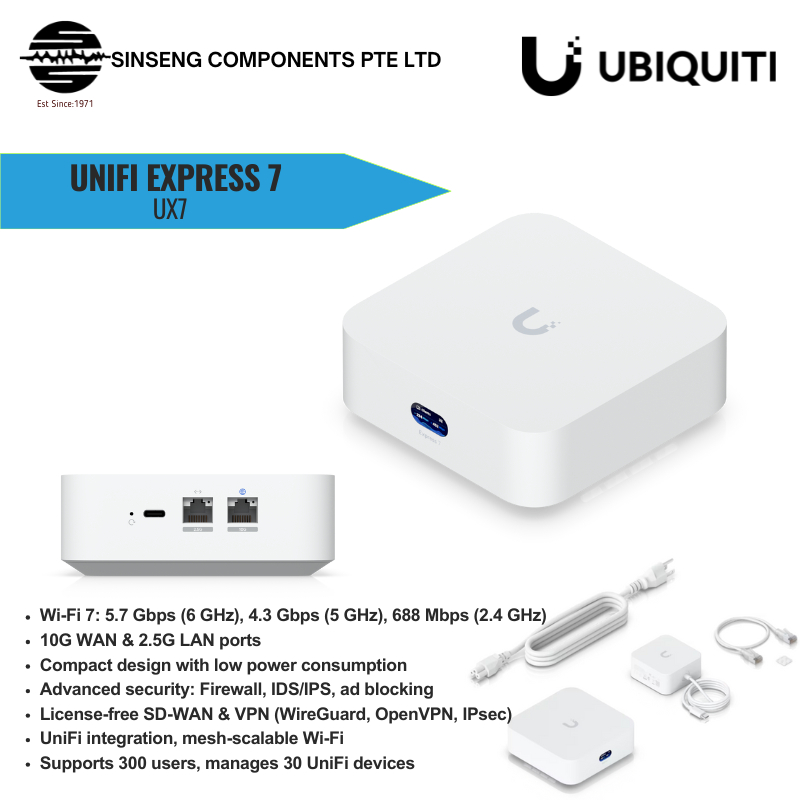 Ubiquiti UniFi UX7 WiFi 7 Cloud Gateway - 10GbE BE10700 Performance ...