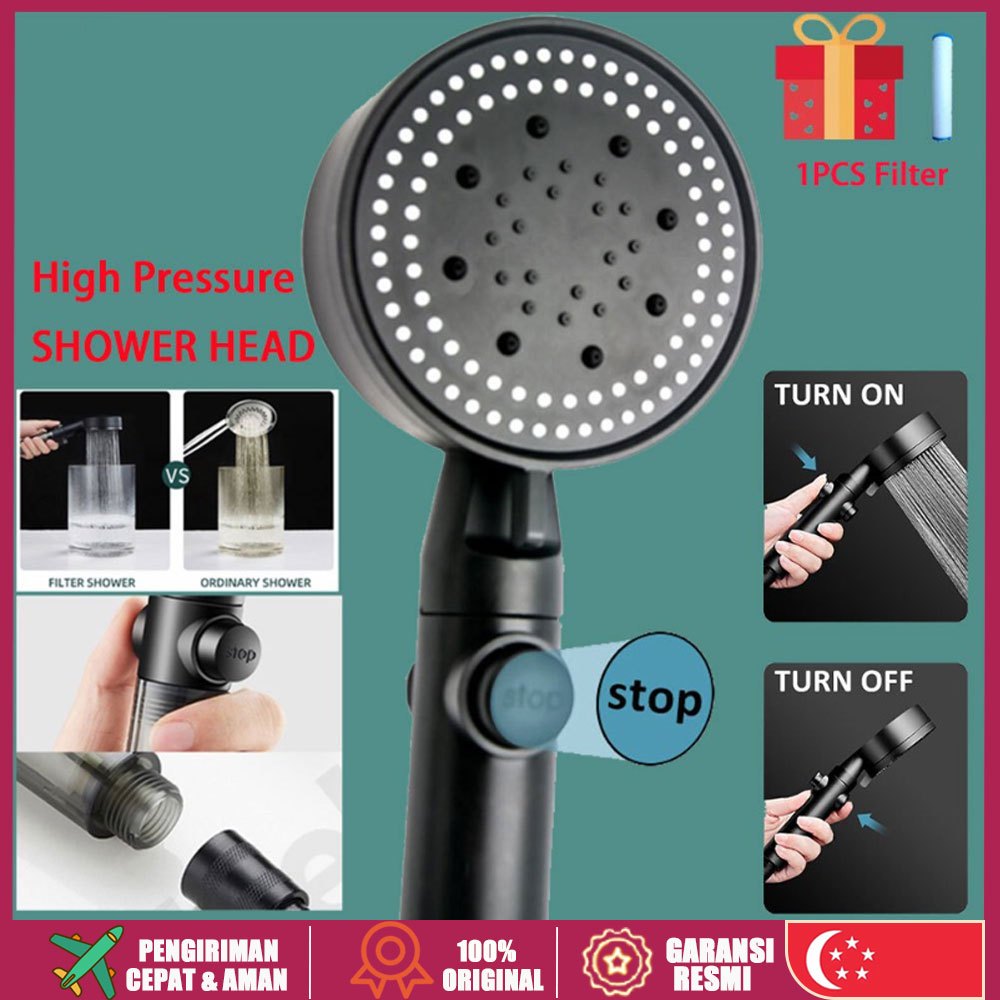（🔥SG stock🔥） High Pressure Shower Head With Filter 8 Modes Saving ...