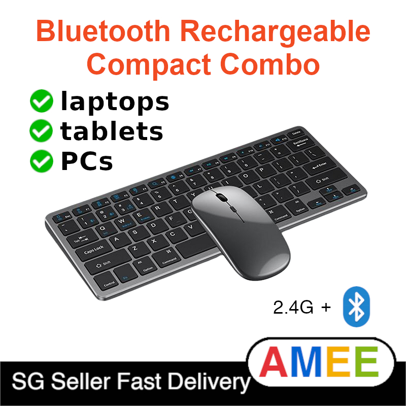 Bluetooth Wireless Keyboard Rechargeable Compact Slim 3 Modes Wireless ...