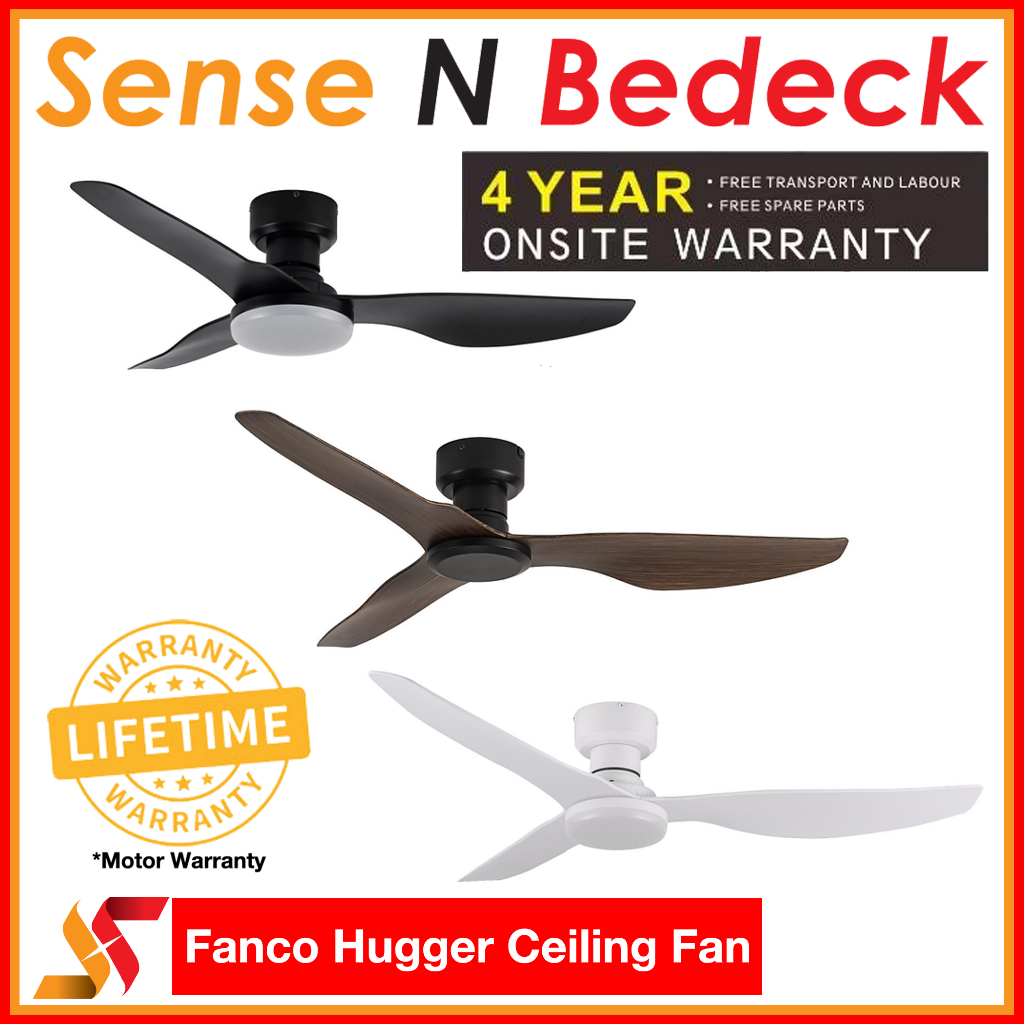 FANCO CO-FAN Hugger 48" Low Profile DC Ceiling Fan with Remote Control ...