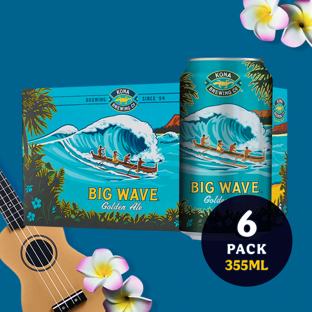 Kona Big Wave Hawaiian Golden Ale (Can) - 6 Pack [Craft Beer] | Shopee ...
