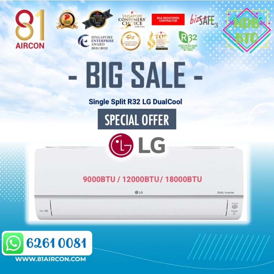 81 Aircon【LG】System 1 / Single Split Aircon R32 | Shopee Singapore