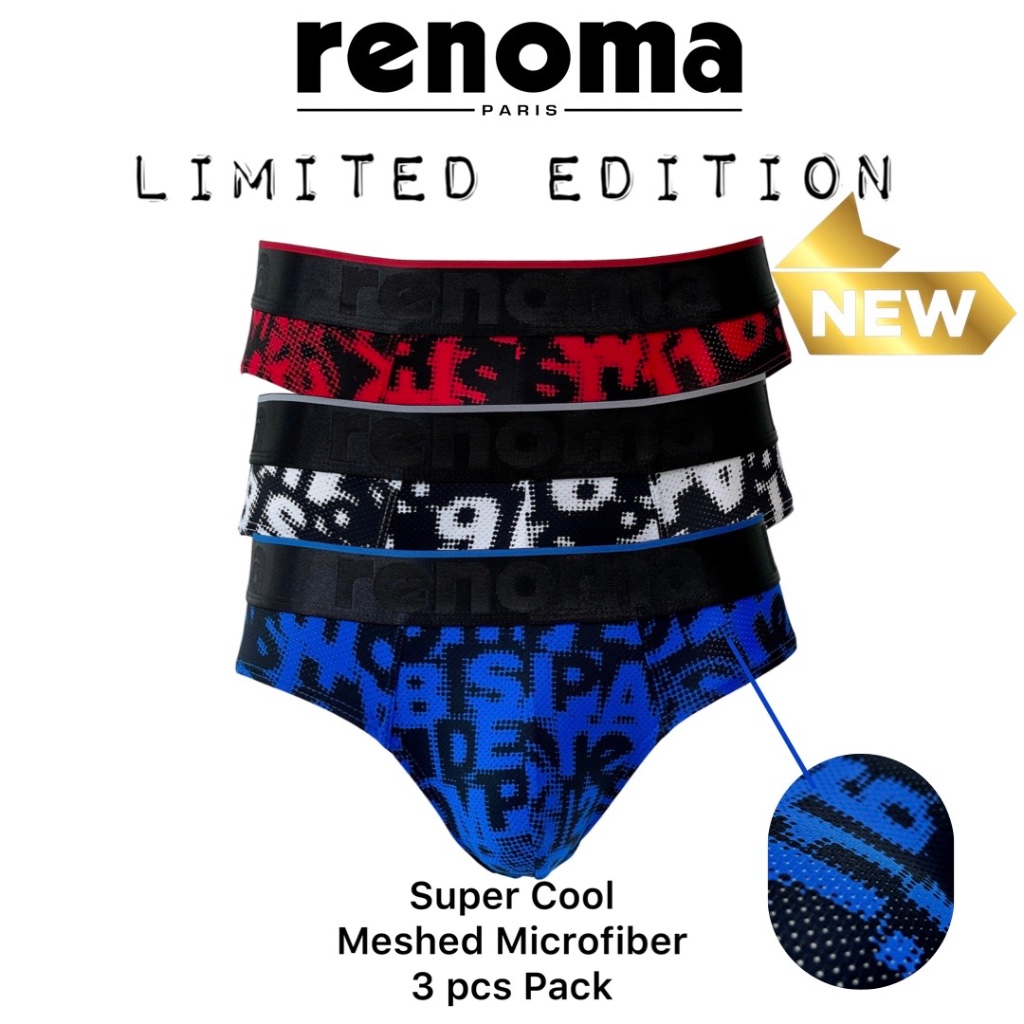 Renoma Limited Edition, Printed Euro Mini Briefs, (3in1) | Shopee Singapore