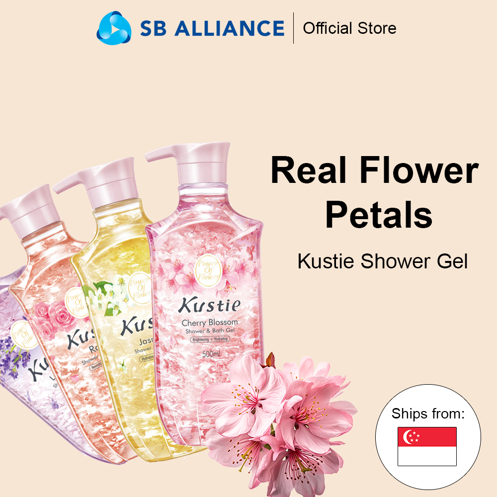 Kustie Body Wash Shower Bath Gel - Real Flower Petals, Long Lasting ...