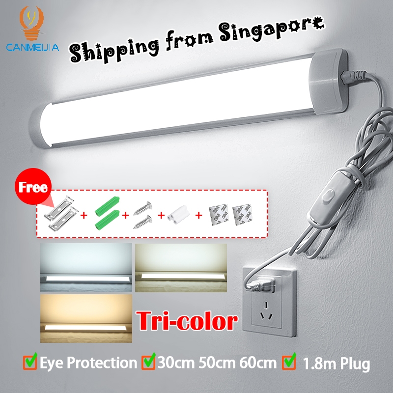 Tricolor Led Tube Light With Plug T5 Tube Bar Cabinet 2ft Desk Lamp ...
