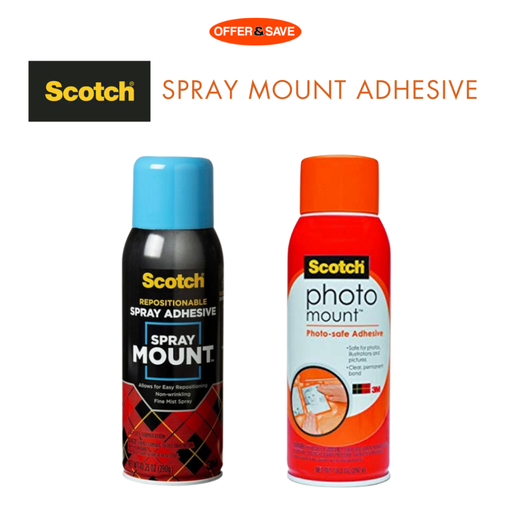 3M Scotch Spray Mount Adhesive Photo Mount Adhesive Spray Glue | Shopee ...