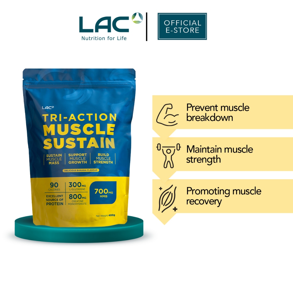 [LAC PROTEIN] Tri-Action Muscle Sustain - Muscle Mass Booster (400g ...