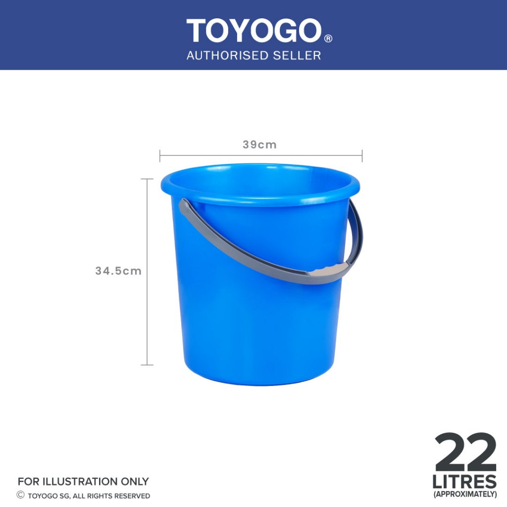 TOYOGO Plastic Bucket with Handle – 18L|22L Durable & Multi-Purpose ...